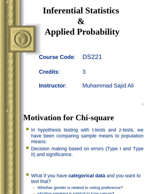lecture 41 hypothesis testing chi square pdf chi squared test