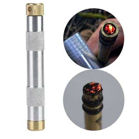 Fire Piston Combo In Tin Complete Bushcraft Fire Making Set Including Hemp Tinder And Charcloth