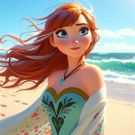 Beach Anna A Day At The Fjord Frozen Disney By Odviously On Deviantart