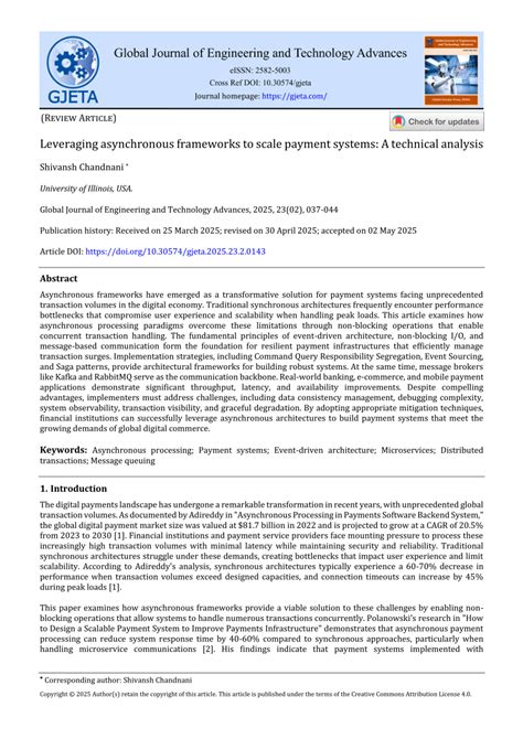 Pdf Leveraging Asynchronous Frameworks To Scale Payment Systems A