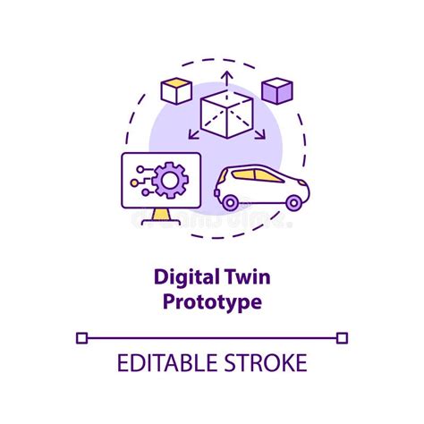 Digital Twin Prototype Concept Icon Stock Vector Illustration Of
