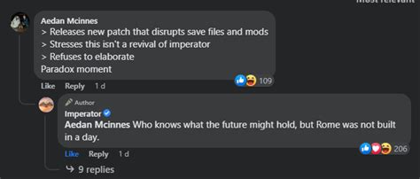 Interesting Hint Towards Imperator Future In Thread Paradox