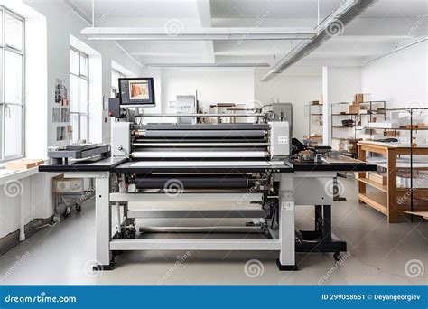 Large Printers In A Factory Printing Industry Machines Plotter For Large Prints Stock Image