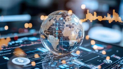 Global Business Data Analytics With Financial Charts On A Digital
