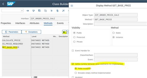 Interface Method Default Ignorefail Sapcodes