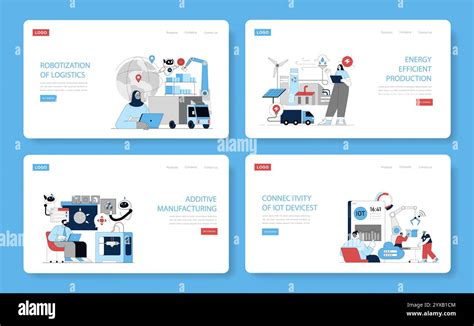 Production Automation Set Modern Technologies In Logistics Energy