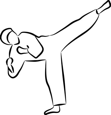 Premium Vector Simple Line Drawing Of Taekwondo Kick