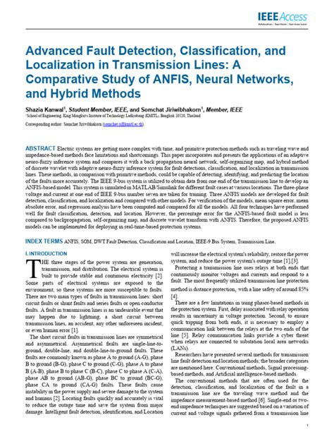 Advanced Fault Detection Classification And Localization In