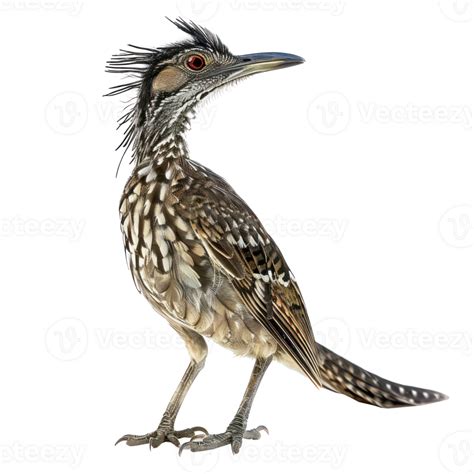 Roadrunner Bird Side View Full Body Isolate On Transparency Background