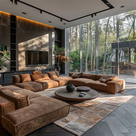 Дизайн интерьера гостиной с панорамными окнами в 2025 г Дизайн интерьера Дизайн Дизайн дома