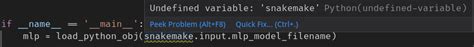 Python Undefined Variable Snakemake Ignore Warning Or Ideally