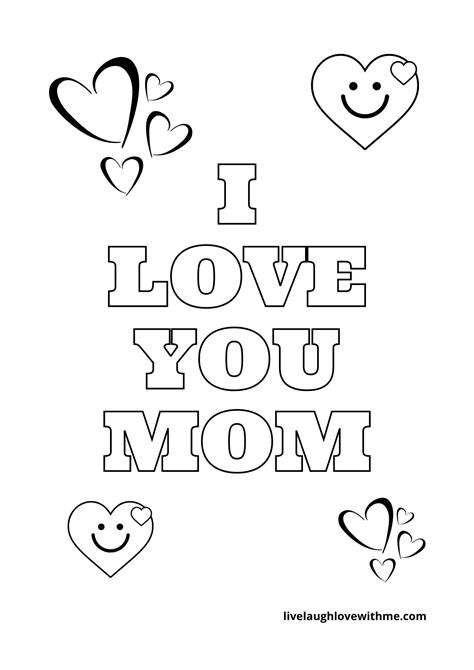 Coloring Pages I Love You Mom