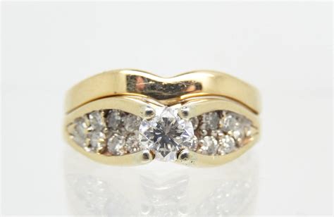 Vintage 14k Yellow Gold Diamond Bridal Set Size 7 X8504 Etsy