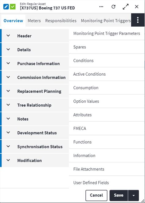 Regular Asset Screen