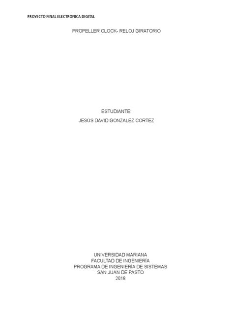 Propeller Clock Arduino Pov Project Final Electronica Digital Pdf