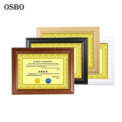 A4 Wholesale Custom Cardboard Certificate Frames Shaoxing Osbo Textile And Garment Co Ltd