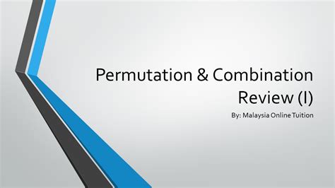 A Level Math S1 Permutation And Combination Review I Youtube