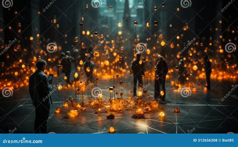 Connected Lives Illustration Of People Interlinked In A Network Royalty Free Stock Image