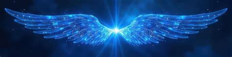 Abstract Blue Particle Wings Glowing Ray Energy Technology Glow Stock Illustration