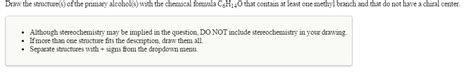Solved Draw The Structure S Of The Primary Alcohol S With Chegg
