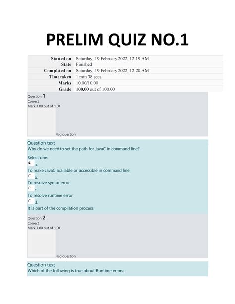 Prelim Quiz And Lab Quiz Com Prog Stef PRELIM QUIZ NO Started On Saturday February