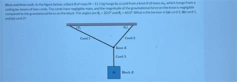 solved block and three cords in the figure below a block b
