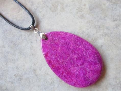 Nipomo Coral Pendant On Black Cord Natural Nipomo Coral Gorgeous Hot Pink Nipomo Coral Lovely