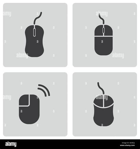 Vector Black Computer Mouse Icons Set Stock Vector Image Art Alamy