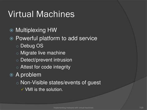 ppt implementing malware with virtual machines powerpoint