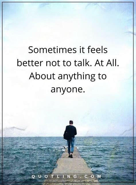 Sometimes Quotes Sometimes It Feels Better Not To Talk At All About