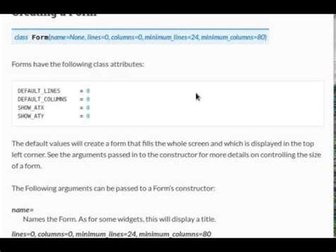 Python Npyscreen Forms Functionality YouTube