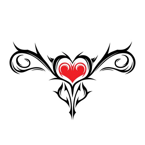 Tribal Womb Tattoo Vector With Heart 13958272 Vector Art At Vecteezy