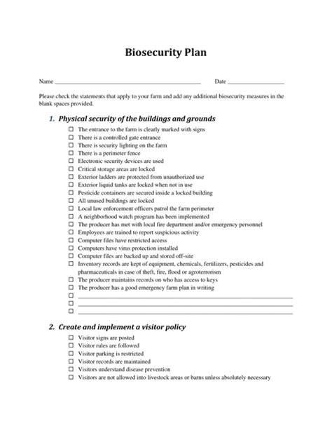Indiana Biosecurity Plan Fill Out Sign Online And Download Pdf Templateroller
