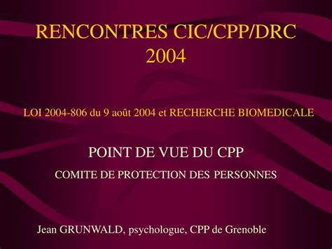 Ppt Rencontres Cic Cpp Drc 2004 Powerpoint Presentation Free Download Id 5047669