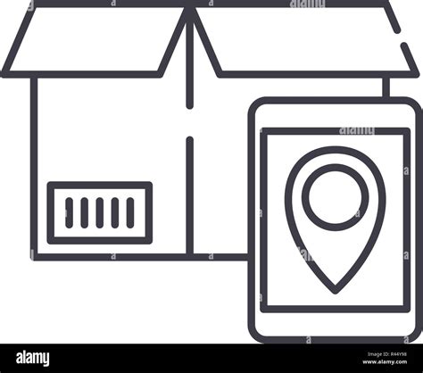 Tracking Number Line Icon Concept Tracking Number Vector Linear Illustration Symbol Sign