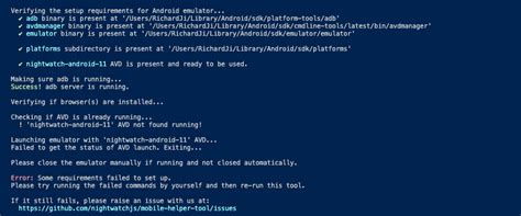 Emulator With Nightwatch Android 11 Avd Not Launching · Issue 8 · Nightwatchjsmobile Helper