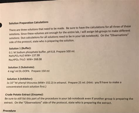 Solution Preparation Calculations There Are Three Solution Preparation Calculations There Are Three