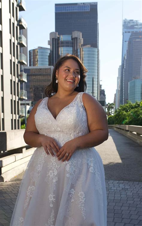 Simple Lace Plus Size A Line Wedding Dress True Society Bridal