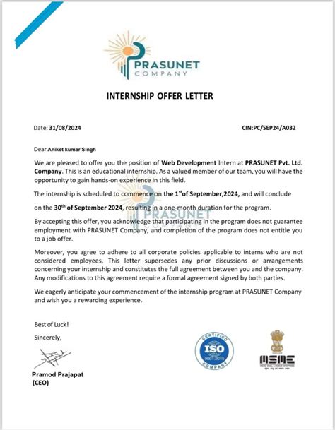 Aniket Singh On Linkedin Webdevelopment Internship Prasunetcampany Excitedforthefuture