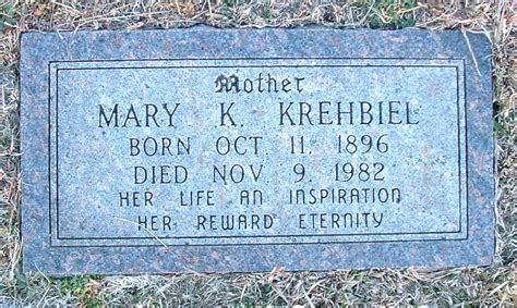 Mary Kay Flickinger Krehbiel 1896 1982 Mémorial Find A Grave