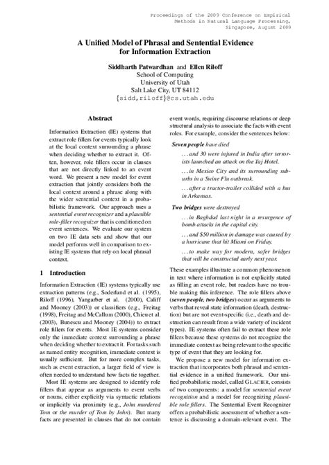 Pdf A Unified Model Of Phrasal And Sentential Evidence For