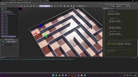 webots wall follower menggunakan c program dan robot e puck youtube