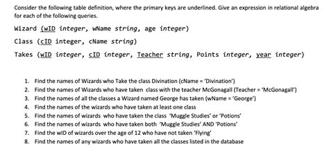 Solved Consider The Following Table Definition Solutioninn