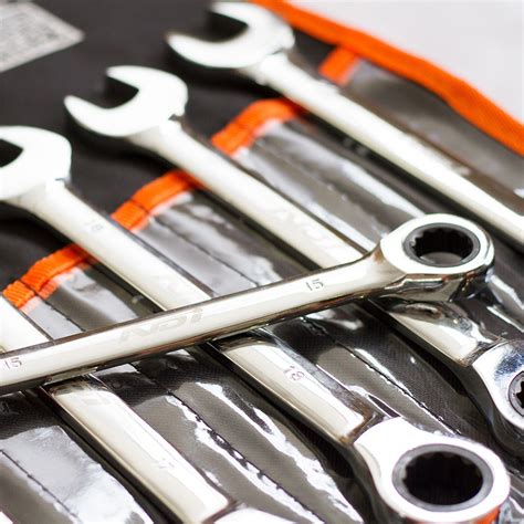 Ndi 20pcs 6mm 32mm Ratchet Spanner Set Metric Nd 0366 Rolling Bag Ebay