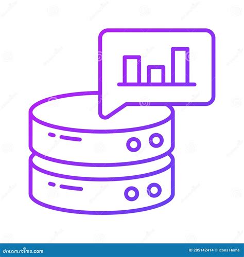 Bar Chart With Database Showing Concept Vector Of Database Analysis