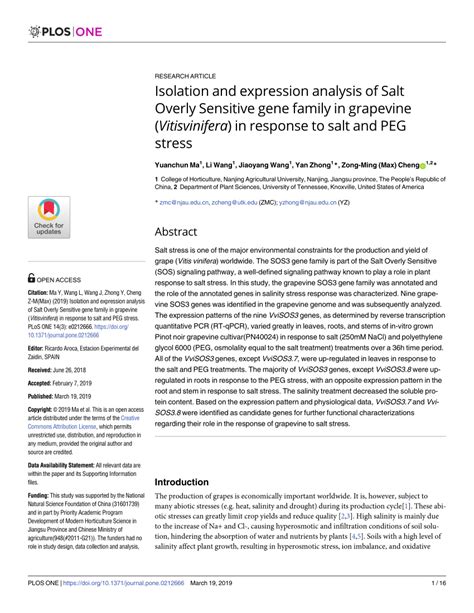 Pdf Isolation And Expression Analysis Of Salt Overly Sensitive Gene