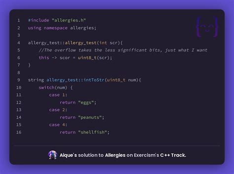 Aiques Solution For Allergies In C On Exercism