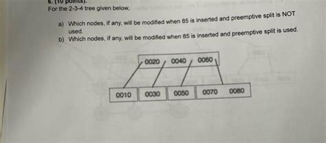 for the 2 3 4 tree given below a which nodes if