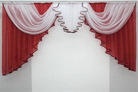 ᐉ Ламбрекен на карниз 2 м Красный Белый 163л