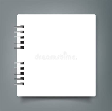 Blank Square Notebook Calendar Mockup Cover Template Stock Vector